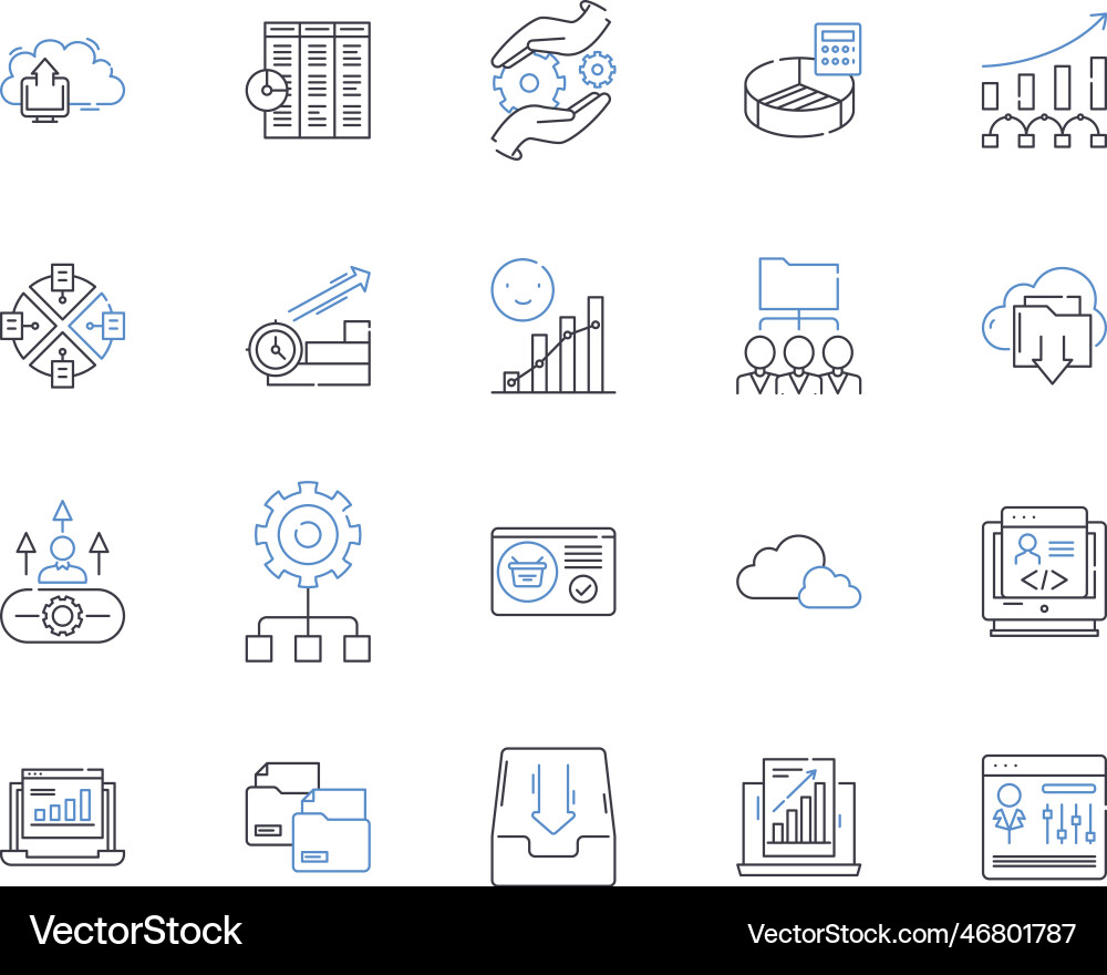 Customer and experience line icons collection Vector Image
