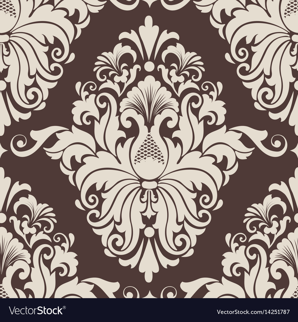 Damask seamless pattern element Royalty Free Vector Image