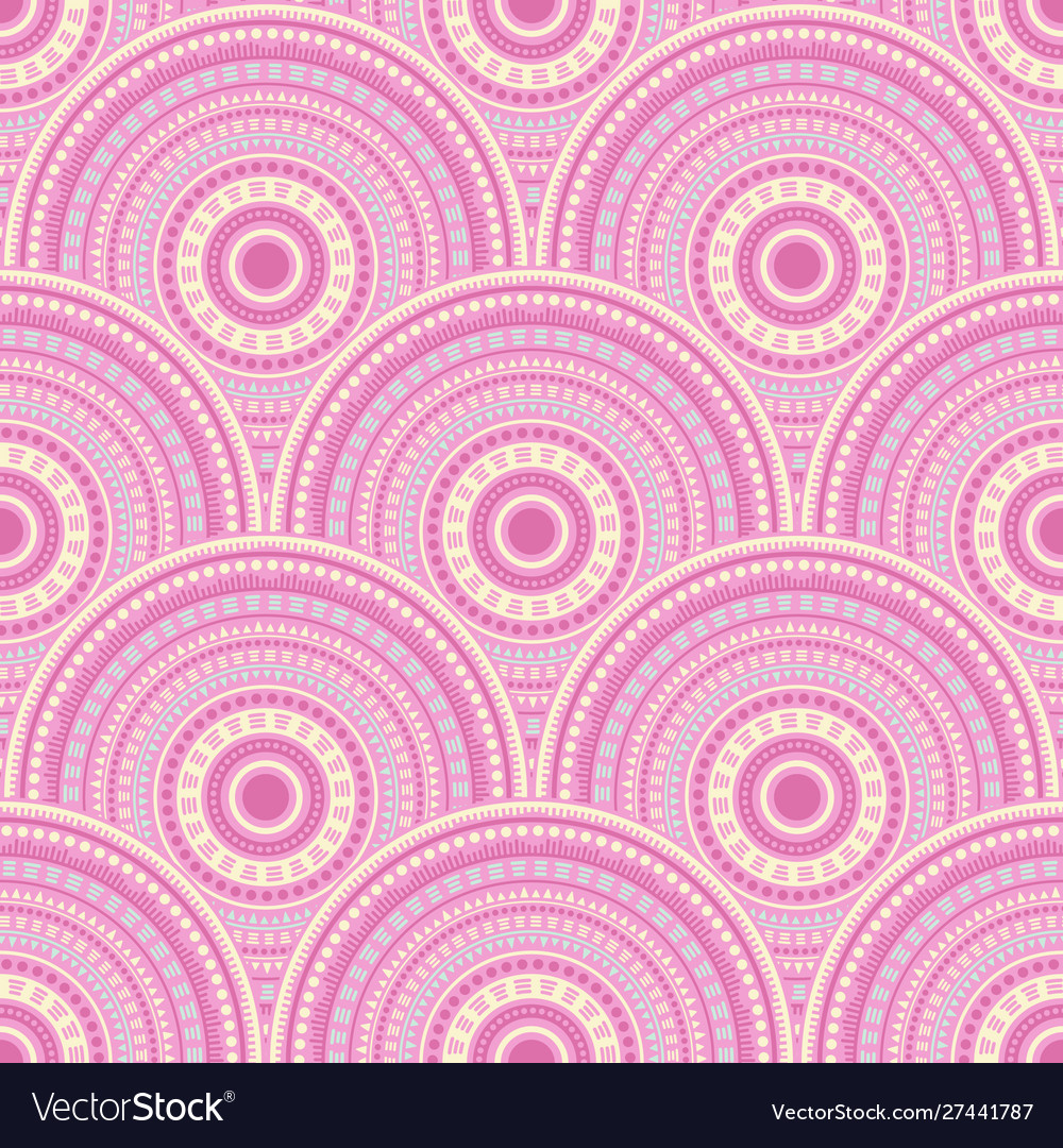 Ethnic circle shapes seamless geometric pattern Vector Image