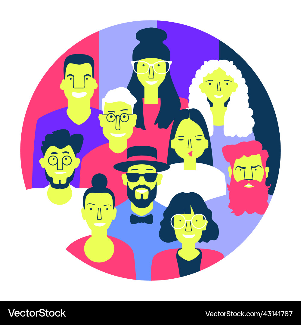 Group of people different nationalities Royalty Free Vector