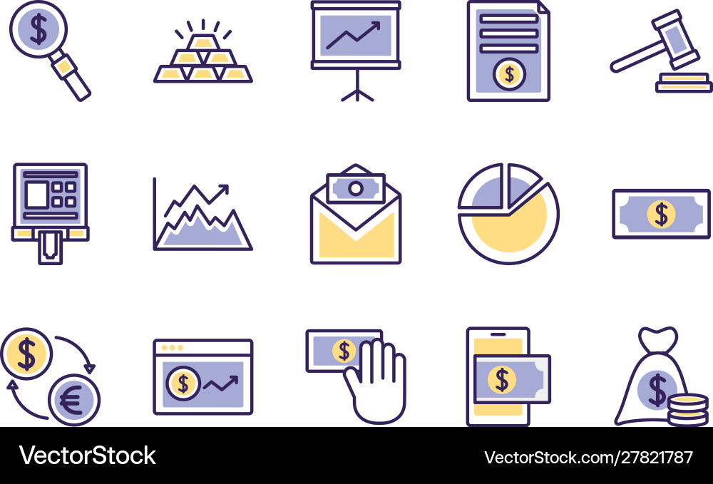 Isolated money icon set fill design Royalty Free Vector