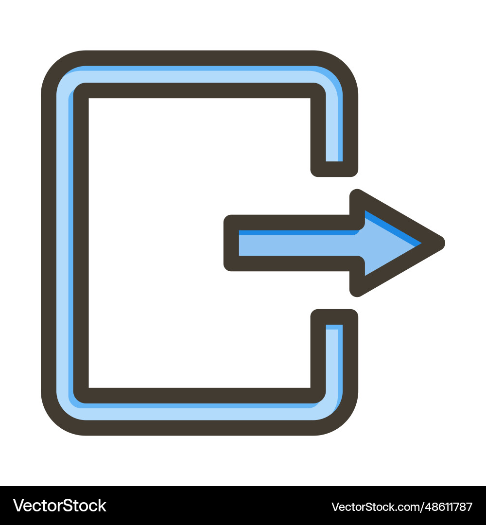 Logout thick line filled colors for personal Vector Image