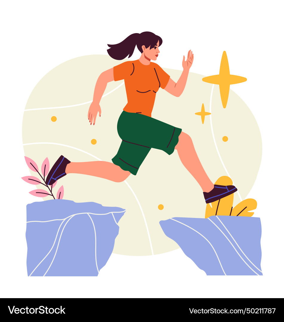 Person achieve goals concept Royalty Free Vector Image