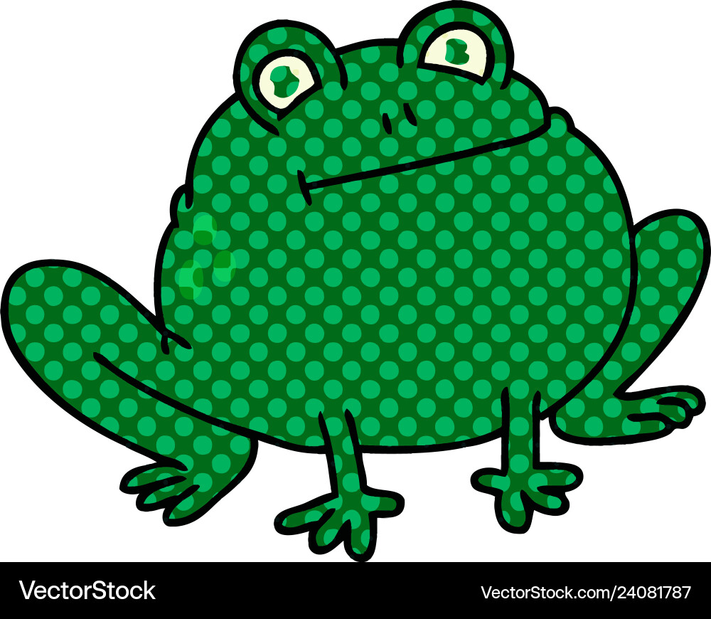 Quirky comic book style cartoon frog Royalty Free Vector