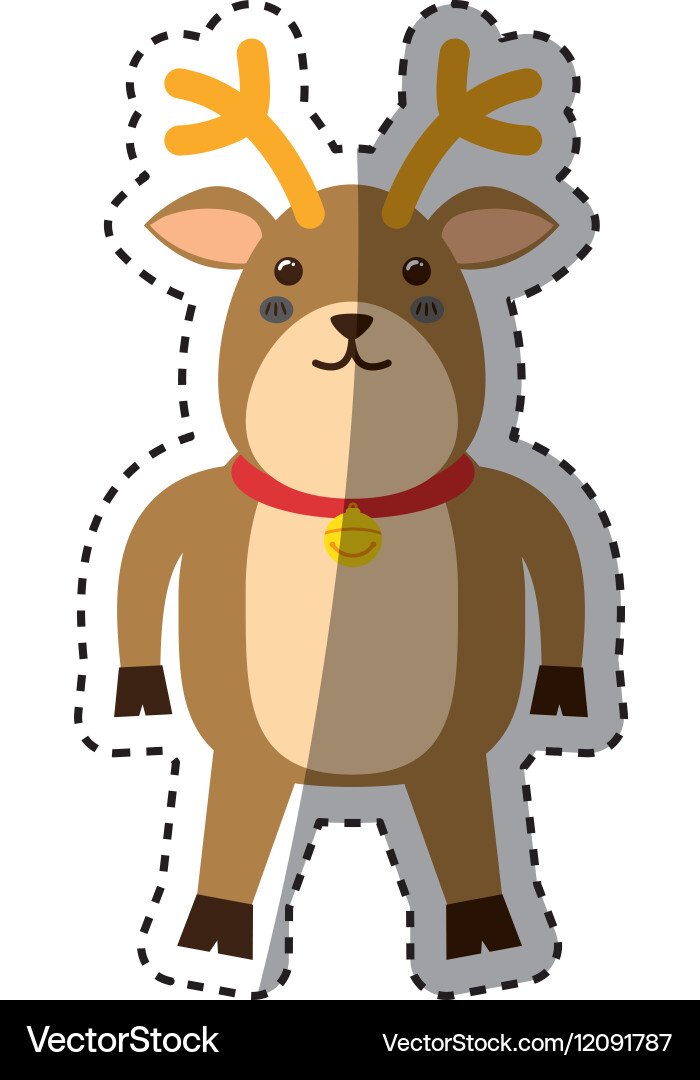 Reindeer xmas cartoon Royalty Free Vector Image