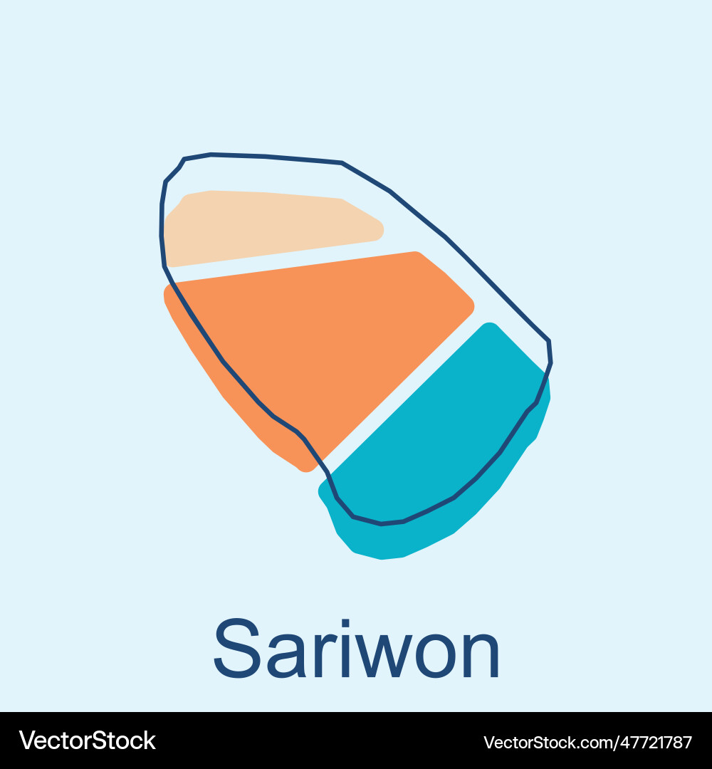 Sariwon high detailed map north korea map world Vector Image