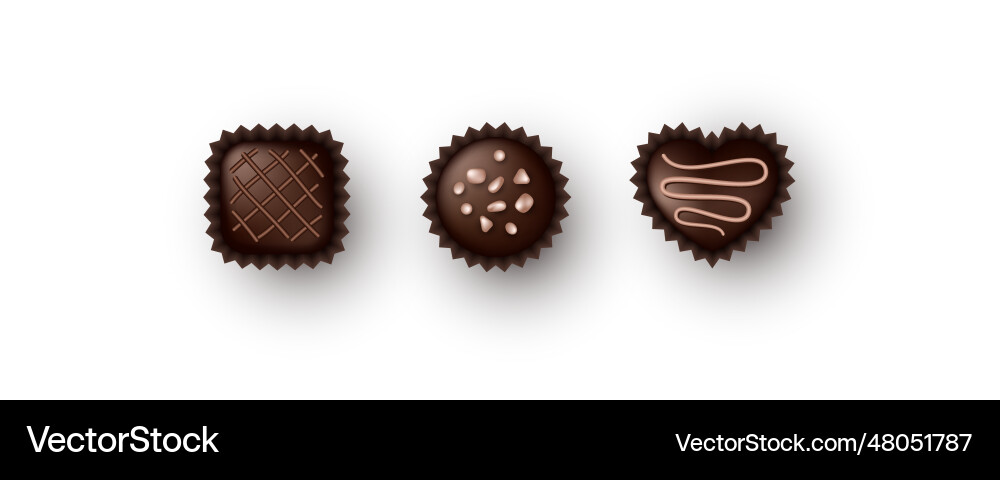 Set of chocolate candies Royalty Free Vector Image