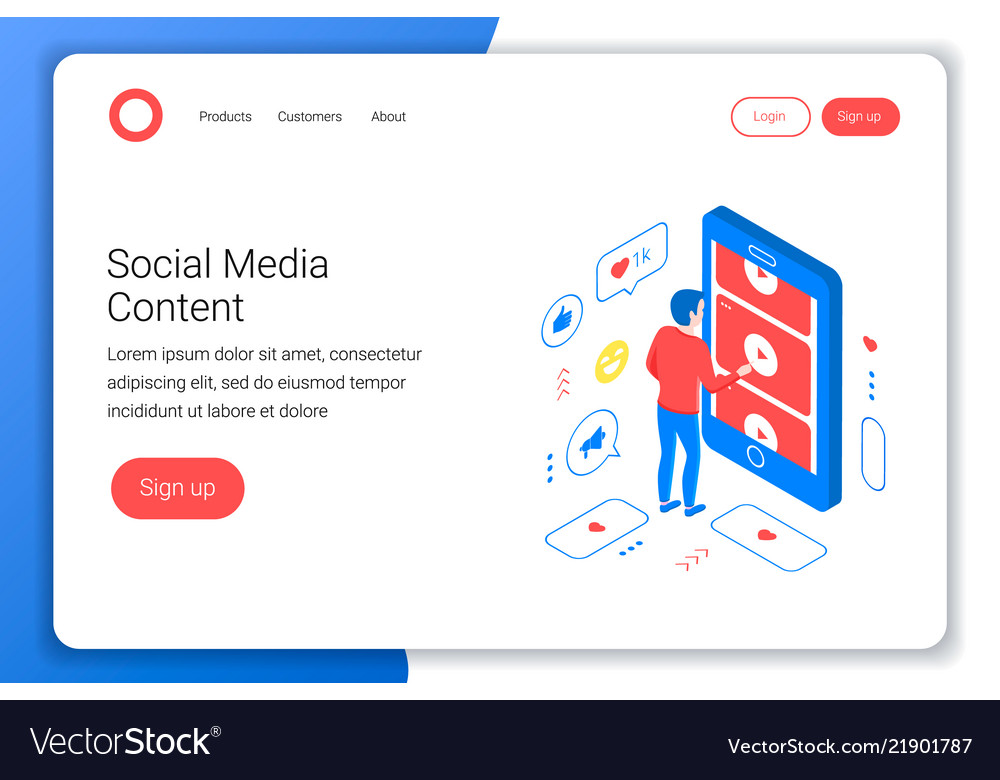 Social media isometric concept Royalty Free Vector Image Social media isometric concept Royalty Free Vector Image