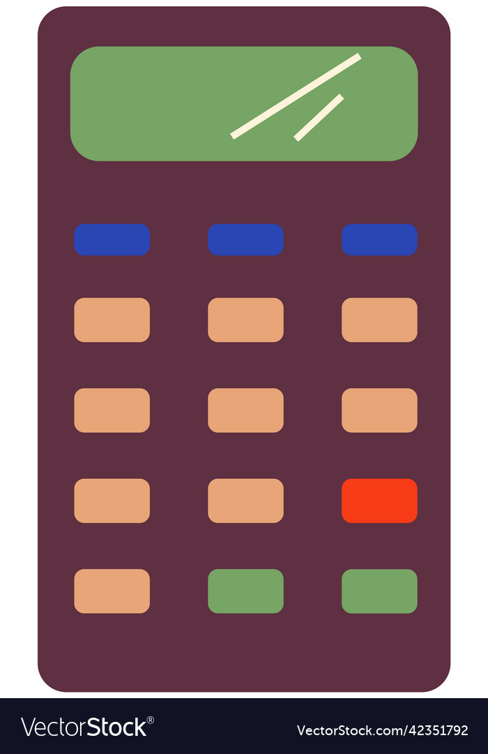 Calculator with buttons and display electronic Vector Image