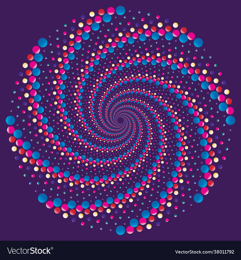 Dotted halftone spiral pattern or texture Vector Image