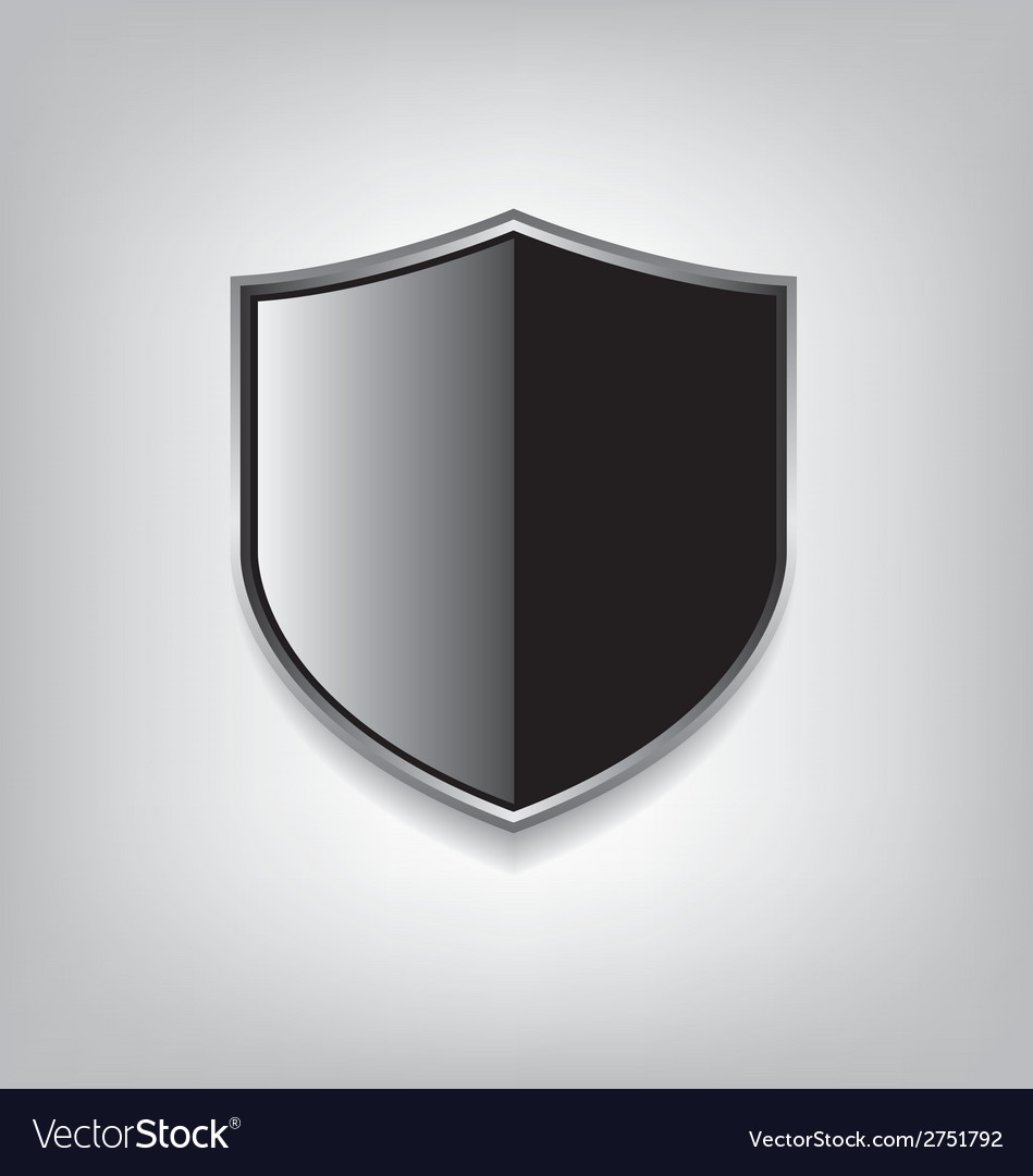 Empty black shield Royalty Free Vector Image - VectorStock