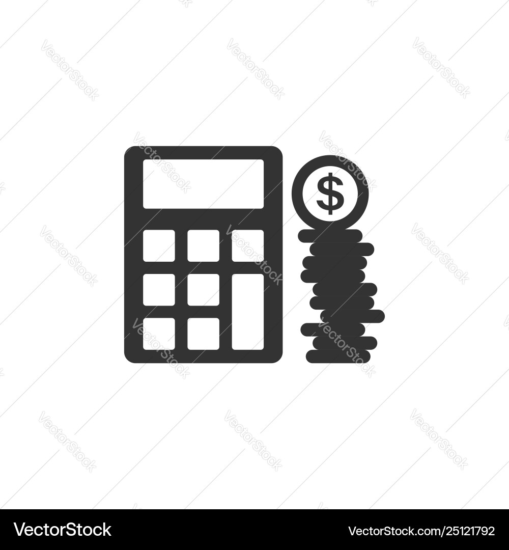 Money calculation icon in flat style budget Vector Image