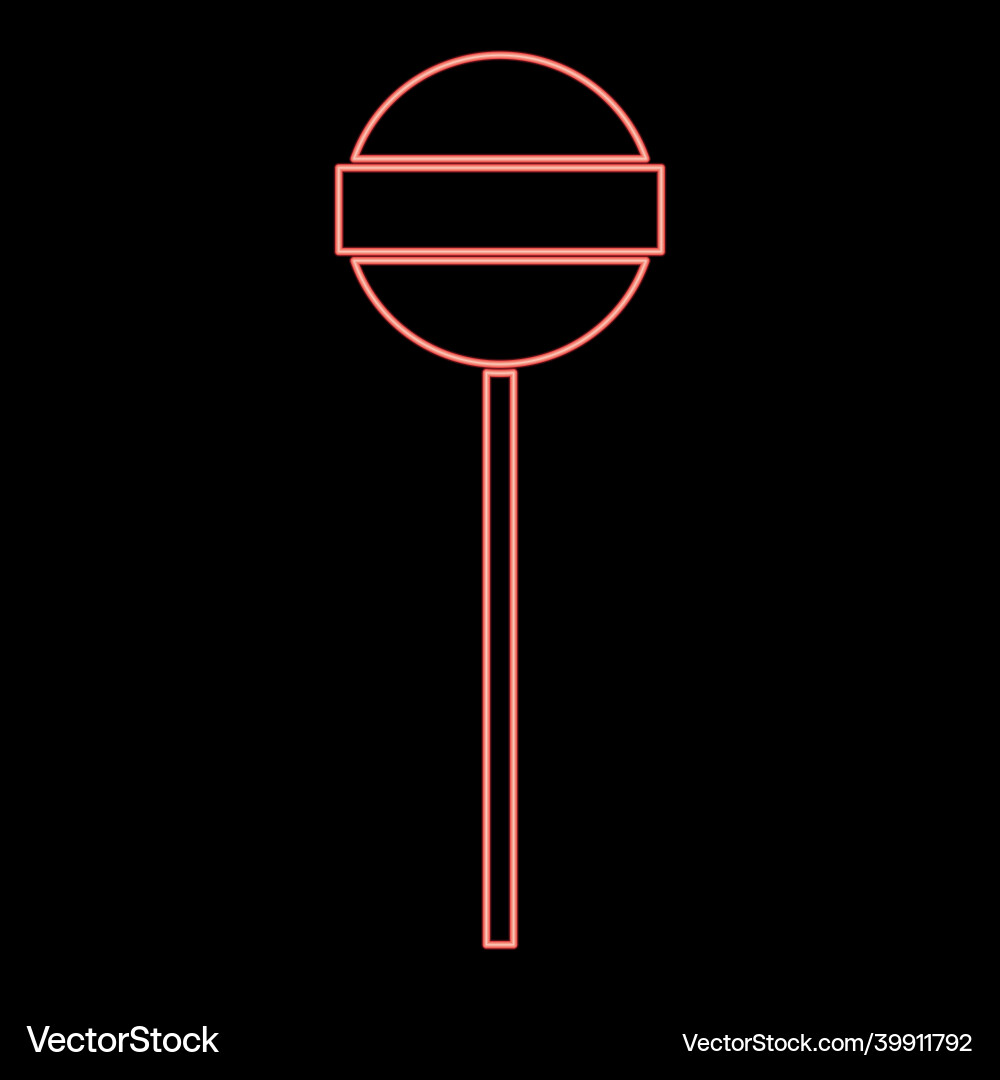 Neon lollipop red color flat style image Vector Image