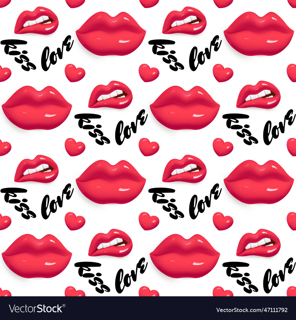 Seamless pattern pattern with lips Royalty Free Vector Image