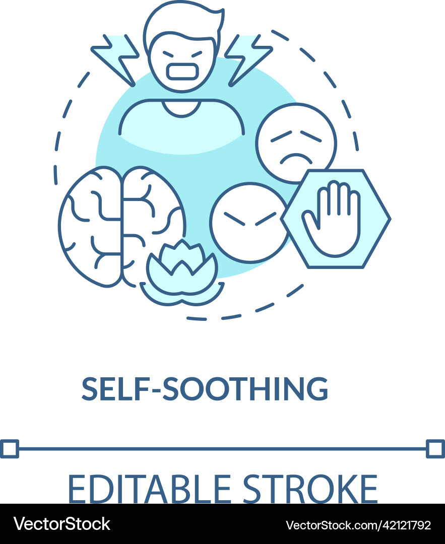 Self soothing turquoise concept icon Royalty Free Vector