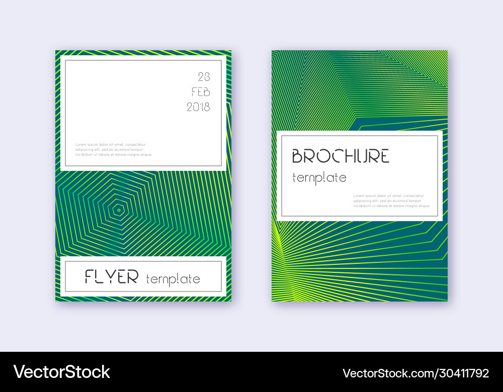Stylish cover design template set green abstract Vector Image