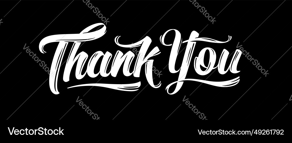 Thank you hand lettering Royalty Free Vector Image