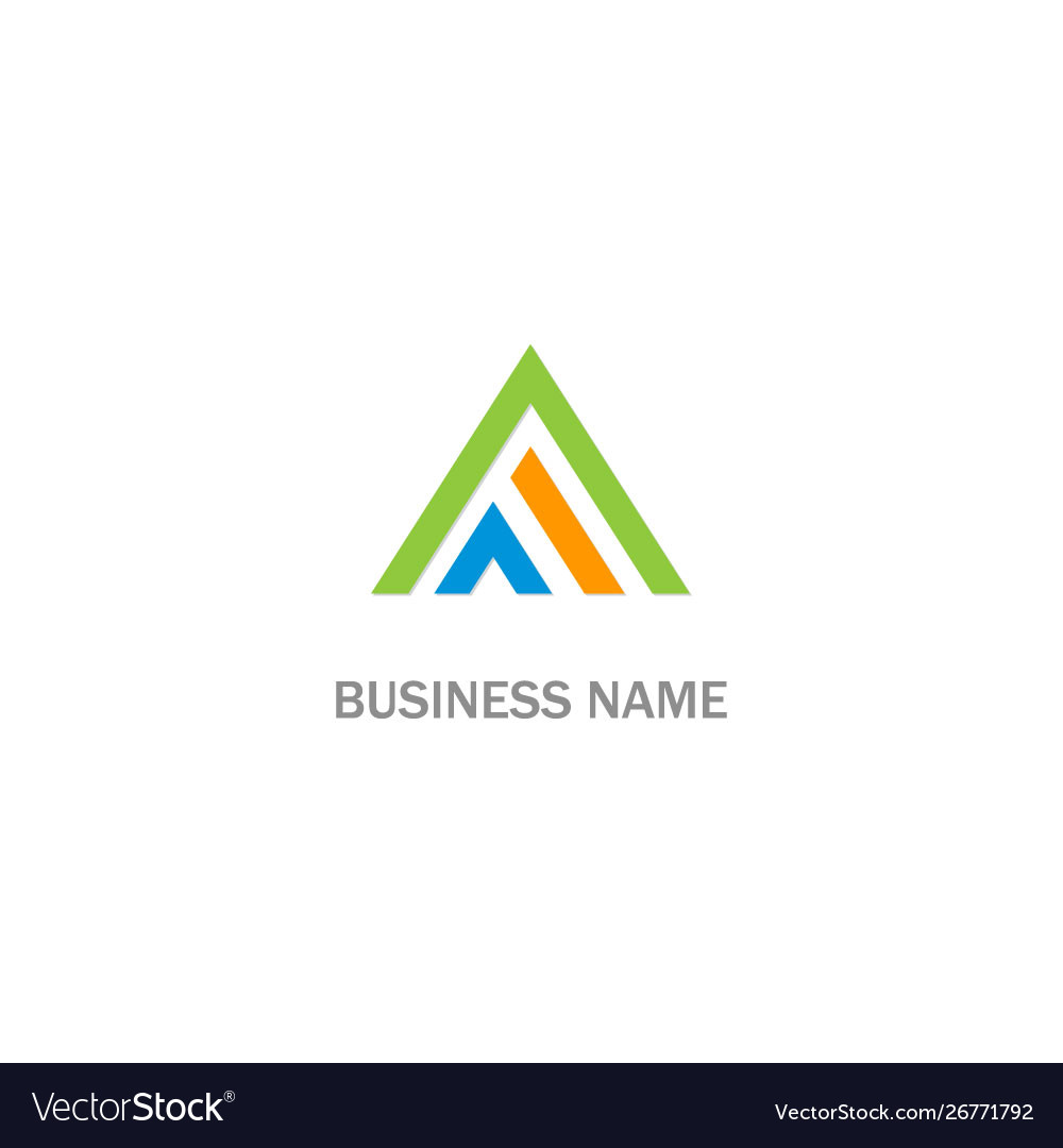 Triangle a initial line colored logo Royalty Free Vector