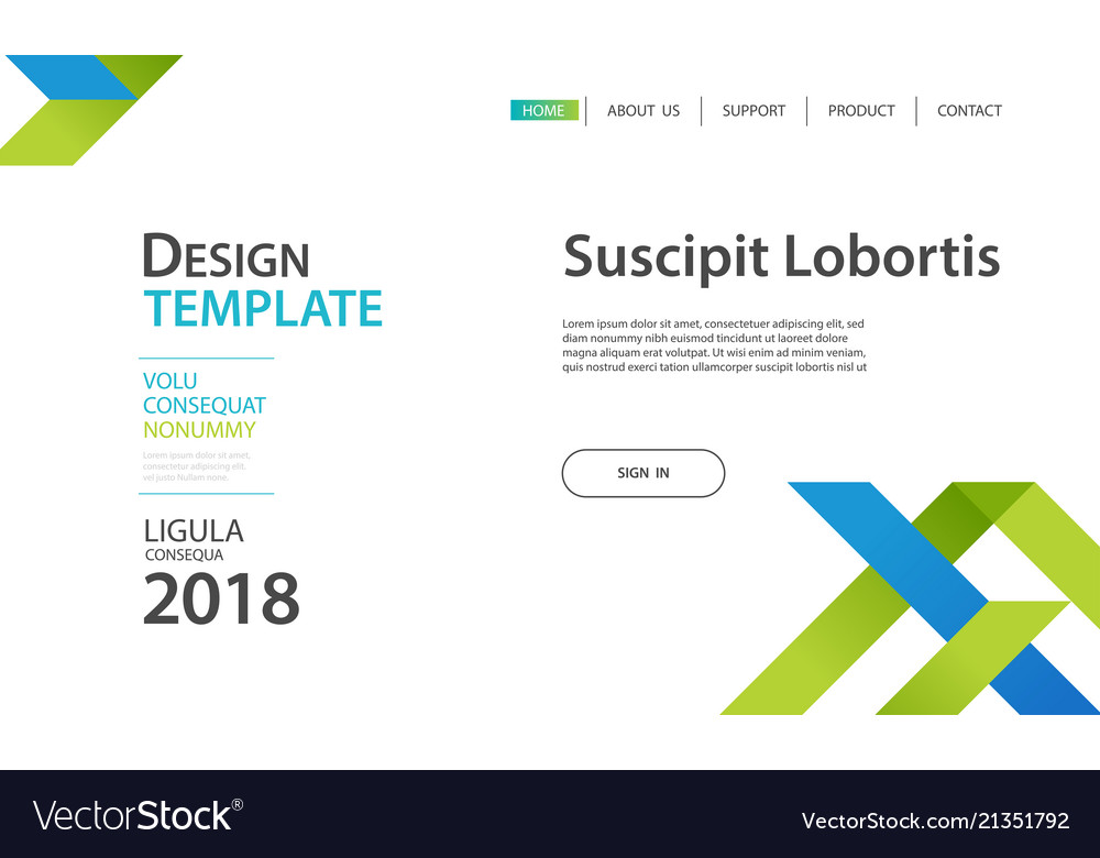 Website template design and landing page Vector Image