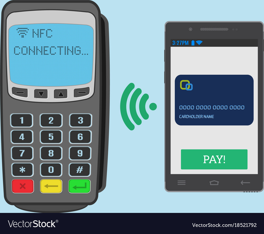 Wireless payment with nfc technology using Vector Image