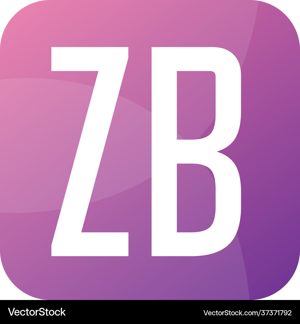 Zb letter logo design with simple style Royalty Free Vector
