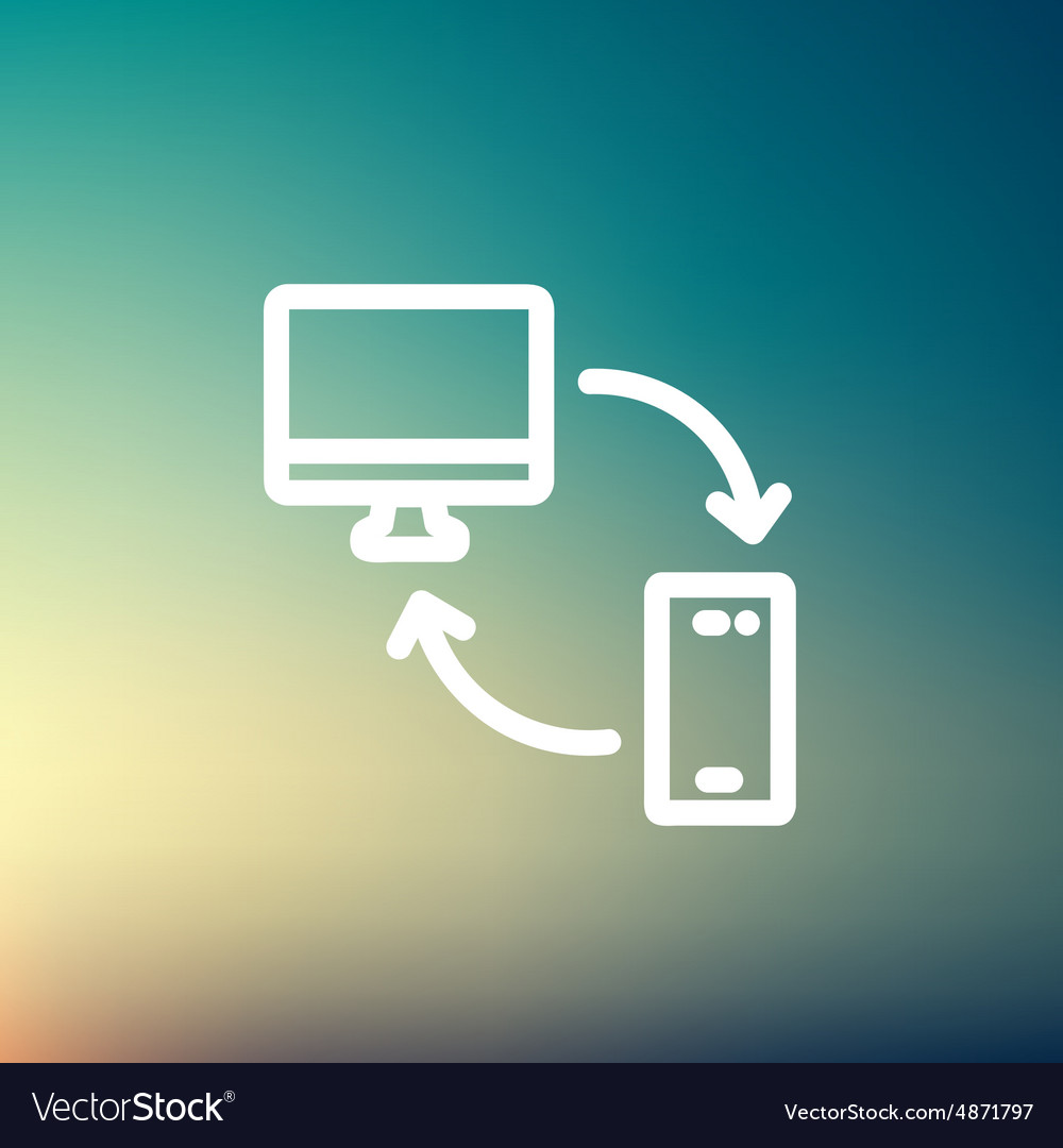 Computer mobile device and network connection Vector Image