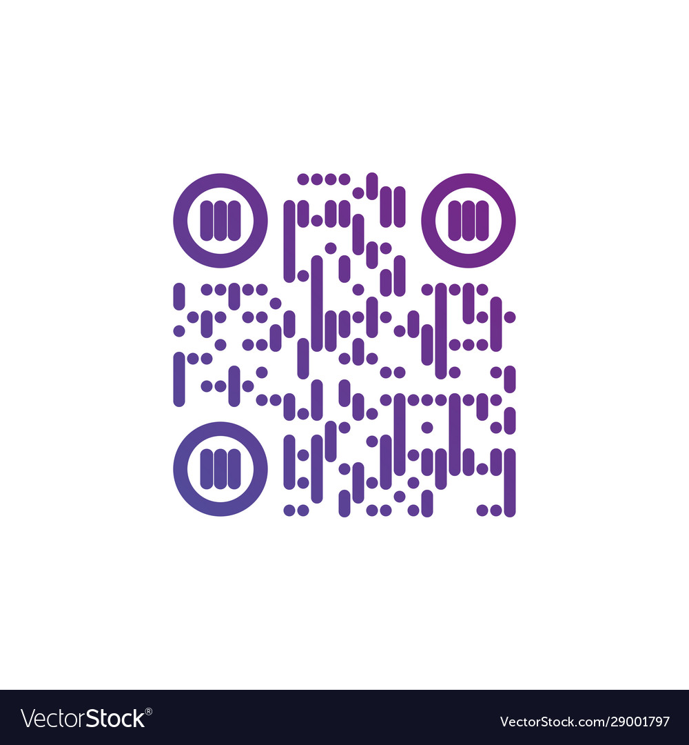 Creative qr code sign round icon scan code symbol Vector Image