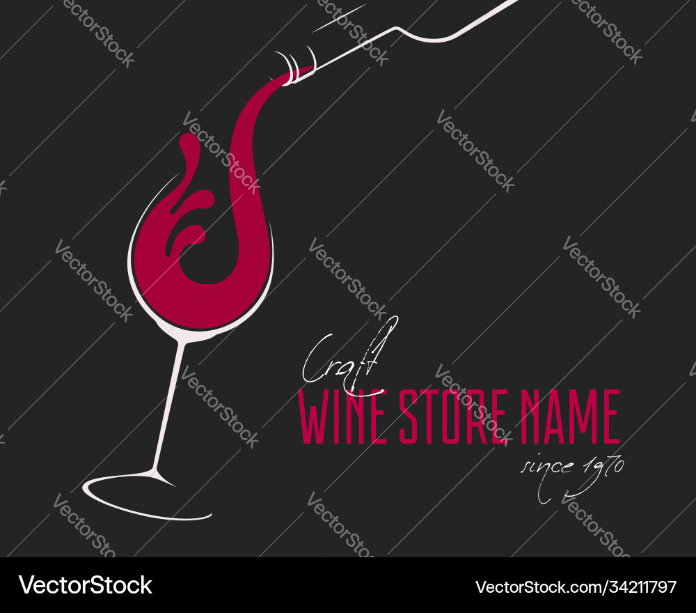 Glass wine with splash logo design Royalty Free Vector Image