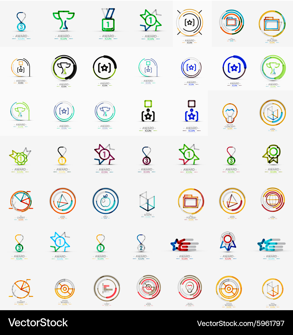 Large corporate company logo collection universal Vector Image