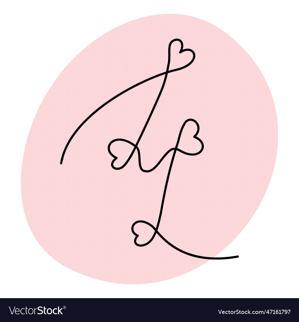 Number 4 handwritten in one continuous line with Vector Image Number 4 handwritten in one continuous line with Vector Image