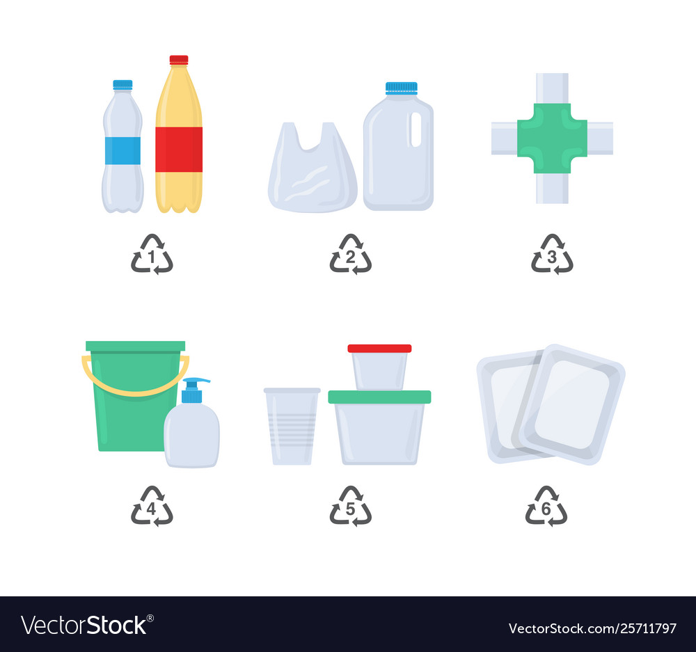 Plastic codes in recycle reuse reduce concept Vector Image