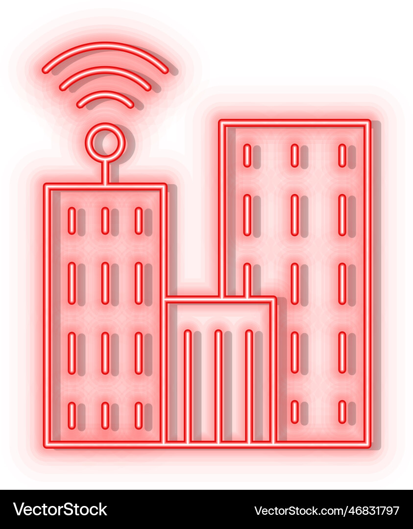 Retro style red neon icon communication Royalty Free Vector