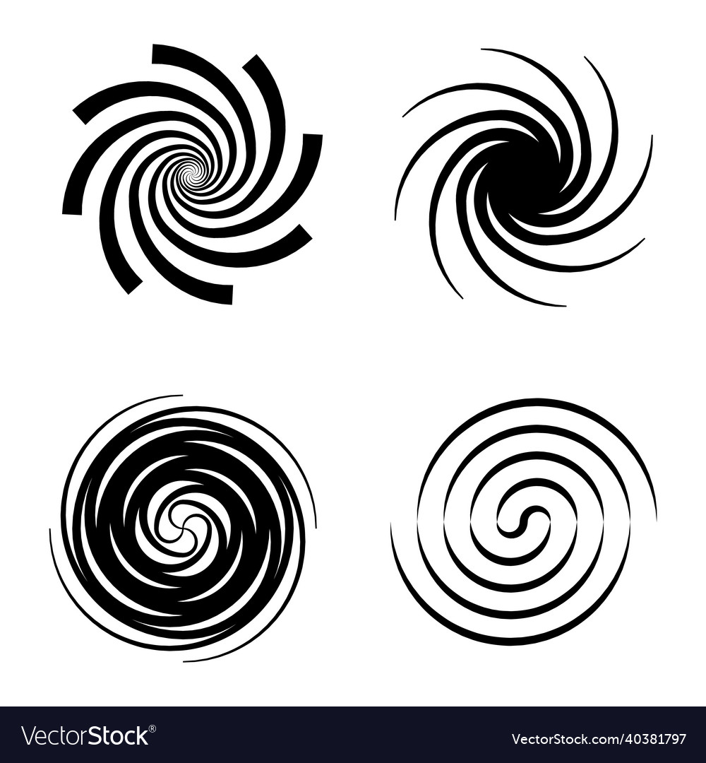 Spirals circular wave elements psychedelic Vector Image