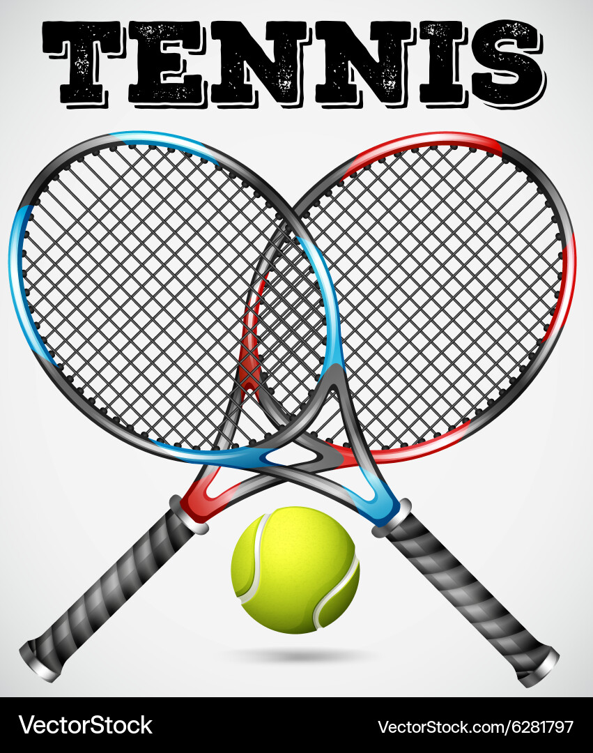 Tennis rackets and ball Royalty Free Vector Image