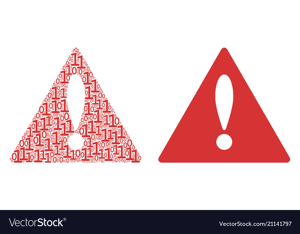 Warning composition of binary digits Royalty Free Vector