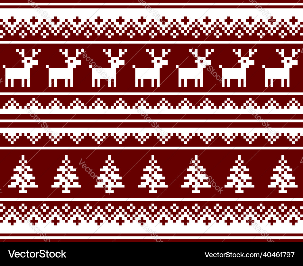 Winter christmas seamless pattern red color new Vector Image