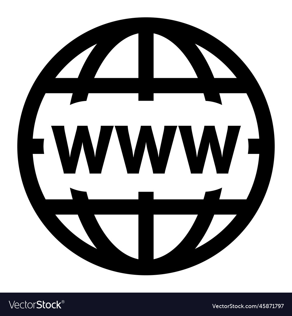 Www web browser icon or internet browser Vector Image