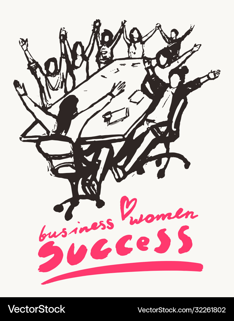 Business women working new project teamwork Vector Image