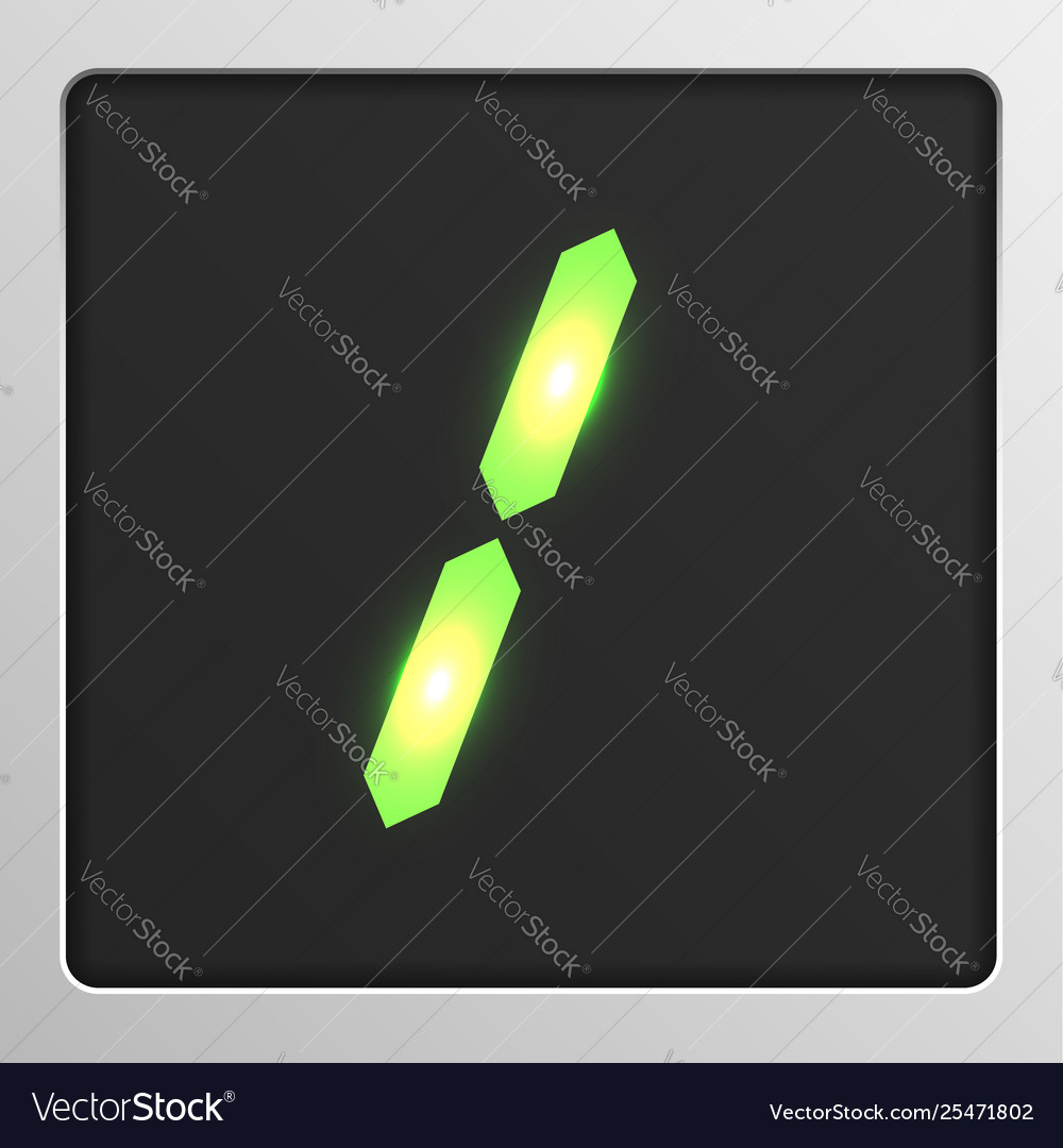 Digital character set typeface on a screen Vector Image