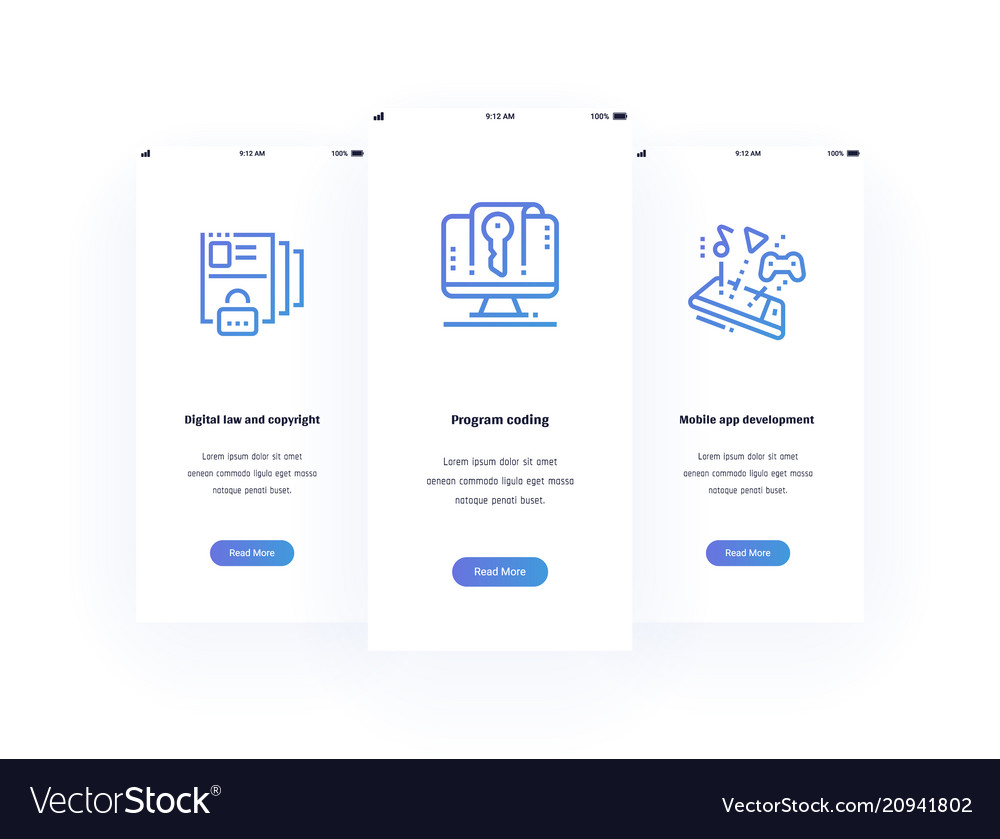 Digital law and copyright program coding mobile Vector Image