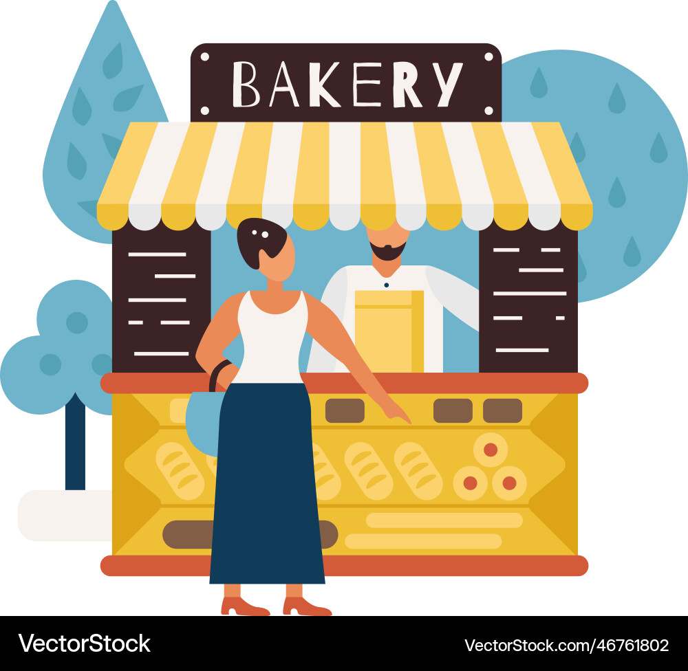 Flat bakery Royalty Free Vector Image - VectorStock