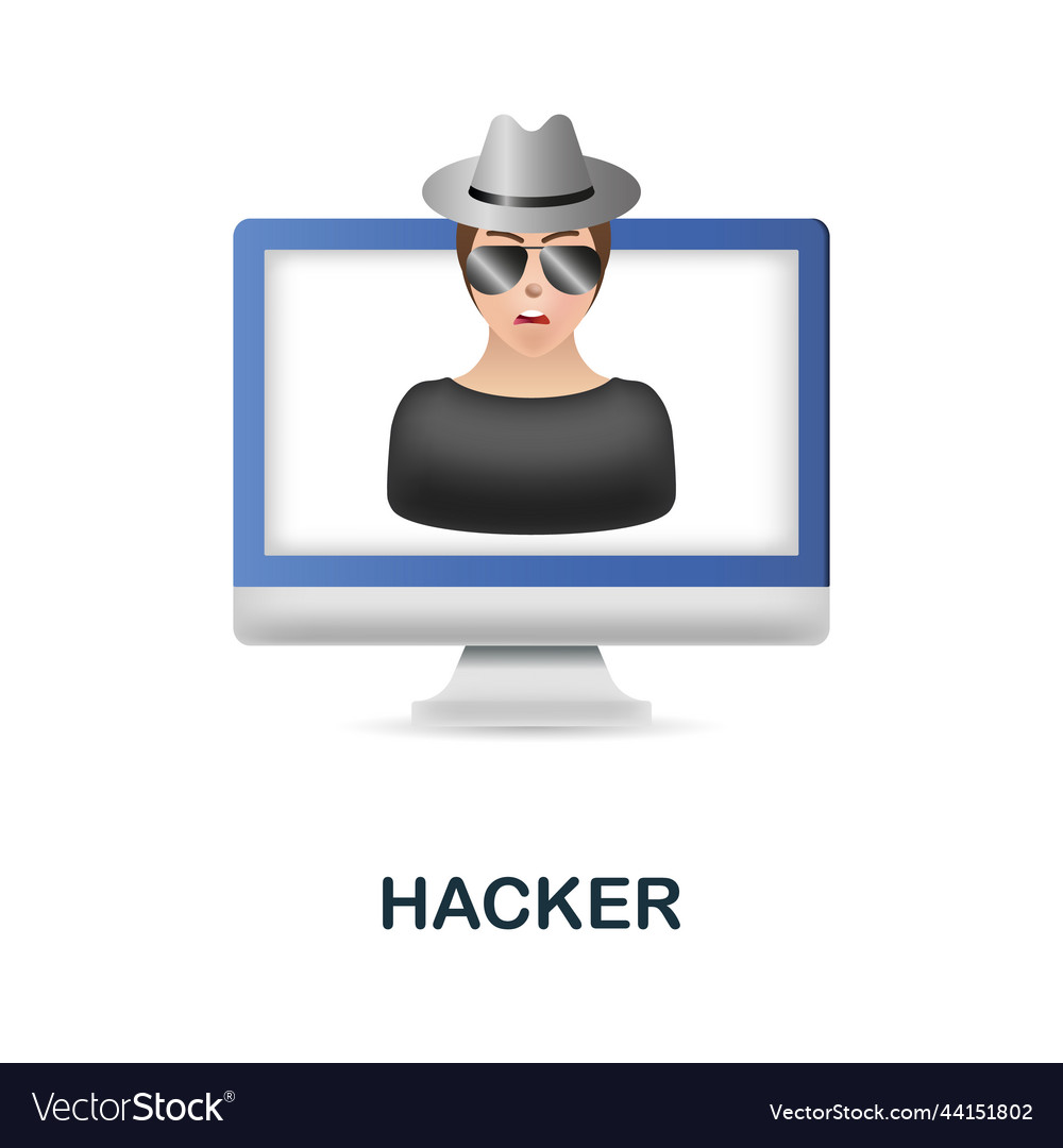 Hacker Icon 3d From Cybercrime Collection Vector Image