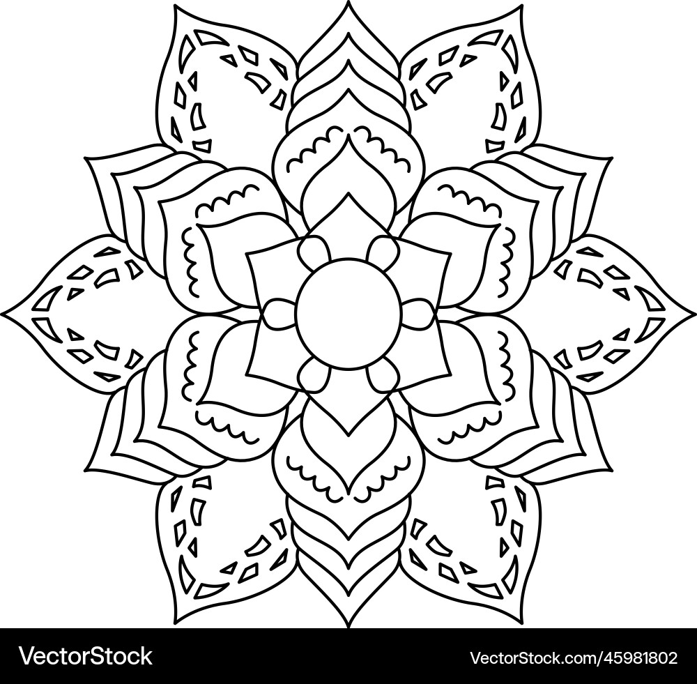Luxury premium black mandala isolated on white Vector Image