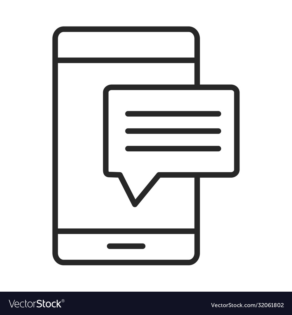 Mobile phone or smartphone chat message bubble Vector Image