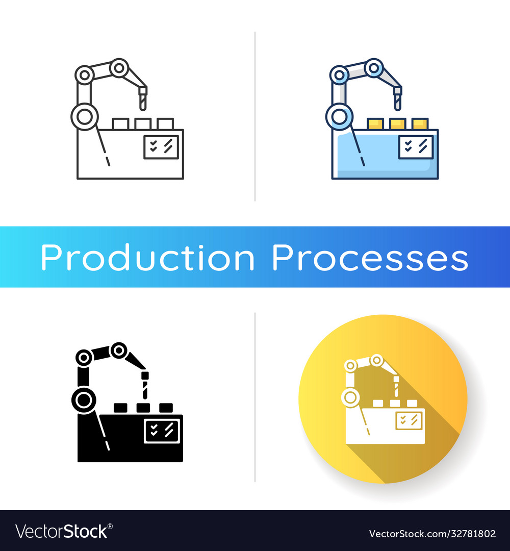 Production automation icon Royalty Free Vector Image