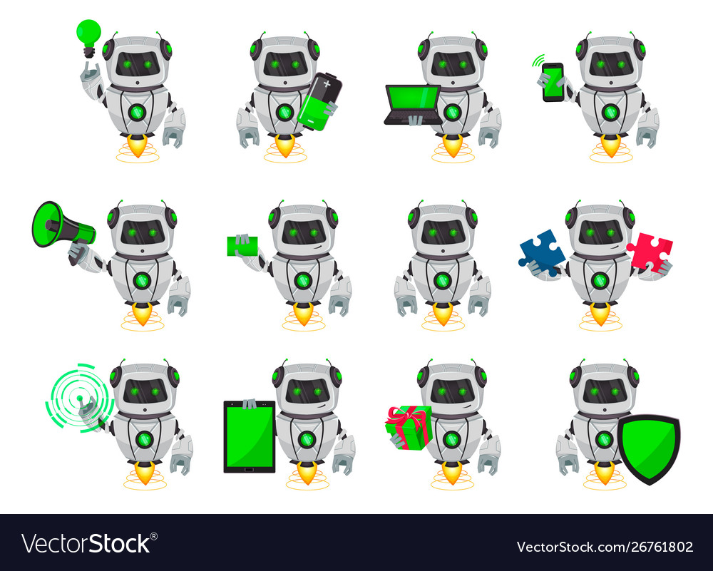Robot with artificial intelligence bot Royalty Free Vector