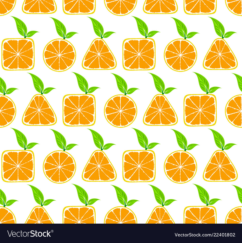 Seamless background with oranges Royalty Free Vector Image