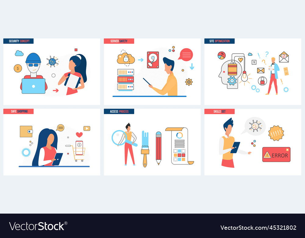 Server And Website Optimization Cybersecurity Vector Image