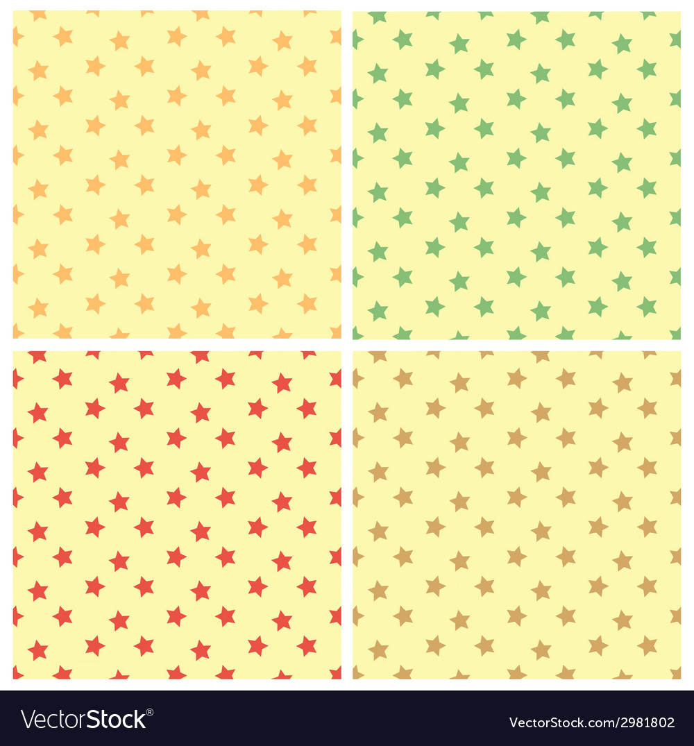 Stars seamless pattern set Royalty Free Vector Image