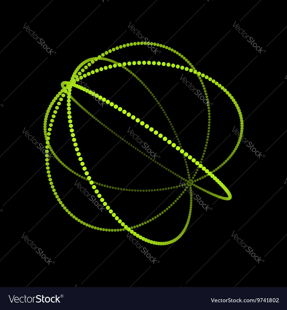 Wireframe Object With Dots Abstract 3d Connection Vector Image